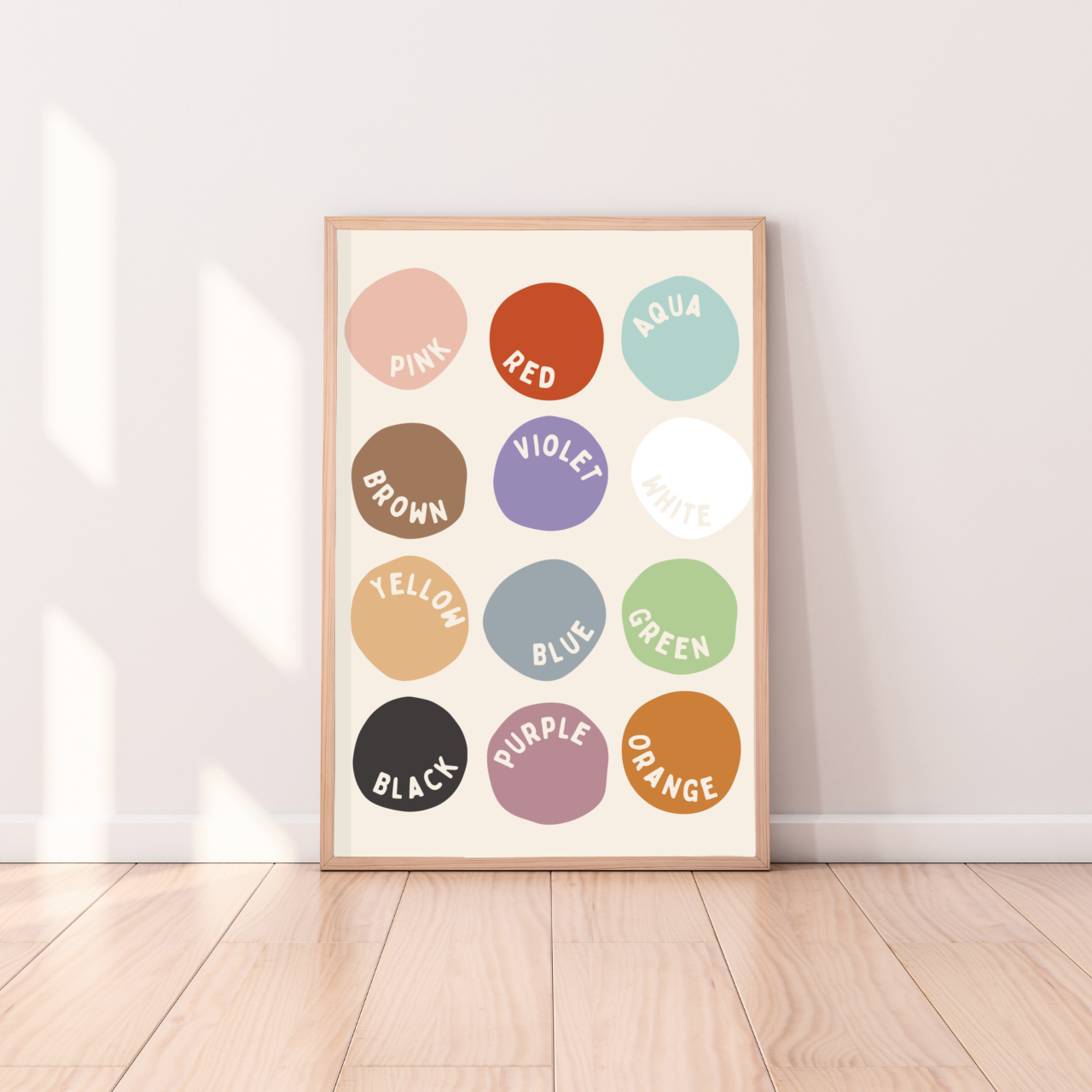 Learn the colours kids wall print | Colourful educational nursery wall ...