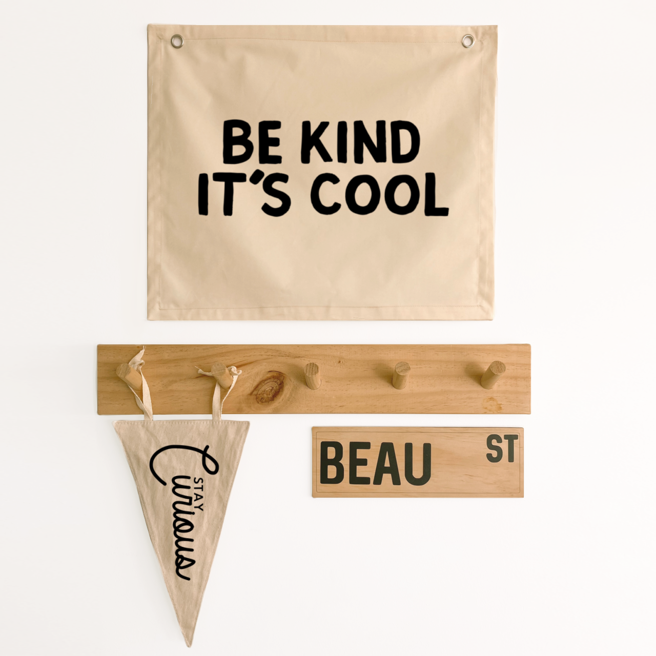 Be kind it’s cool kids wall banner / wall hanging ~ Shell – Happy boys co