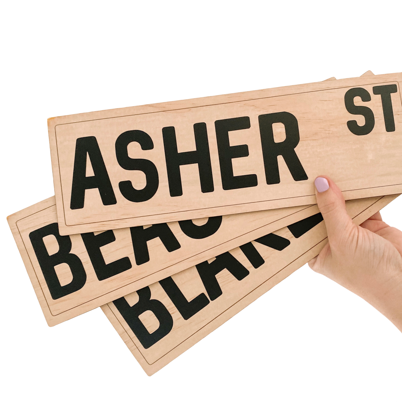Personalised street sign | Timber name plaque – Hello Saturday Kids Decor